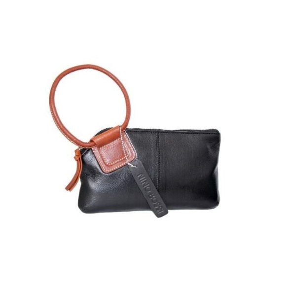 Nino BOSSI | Bags | Nino Bossi Black Brown Skye Ringed Leather Wristlet ...